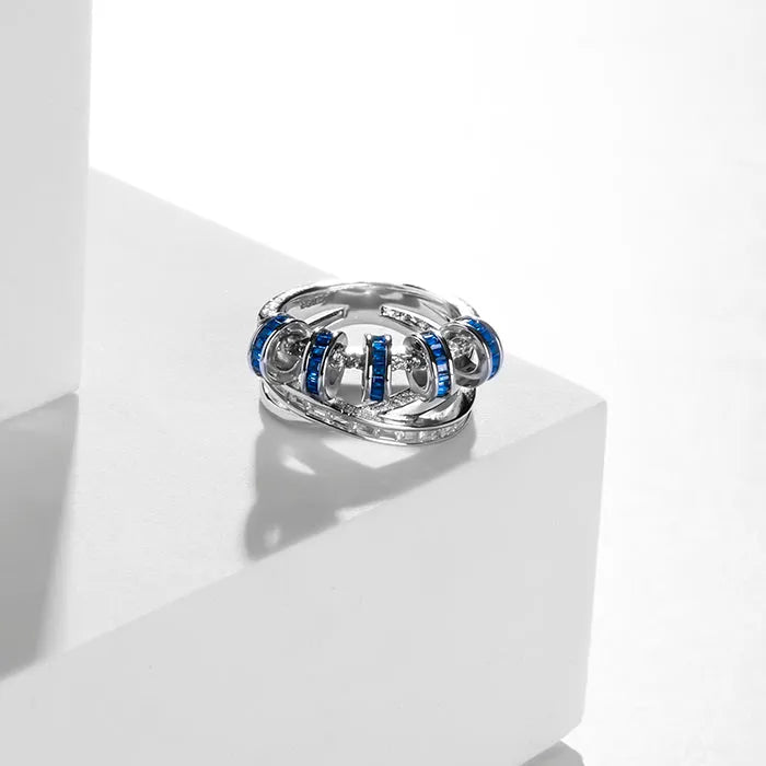Cerulean Elegance Silver Ring - Touch925 Silver Jewellery