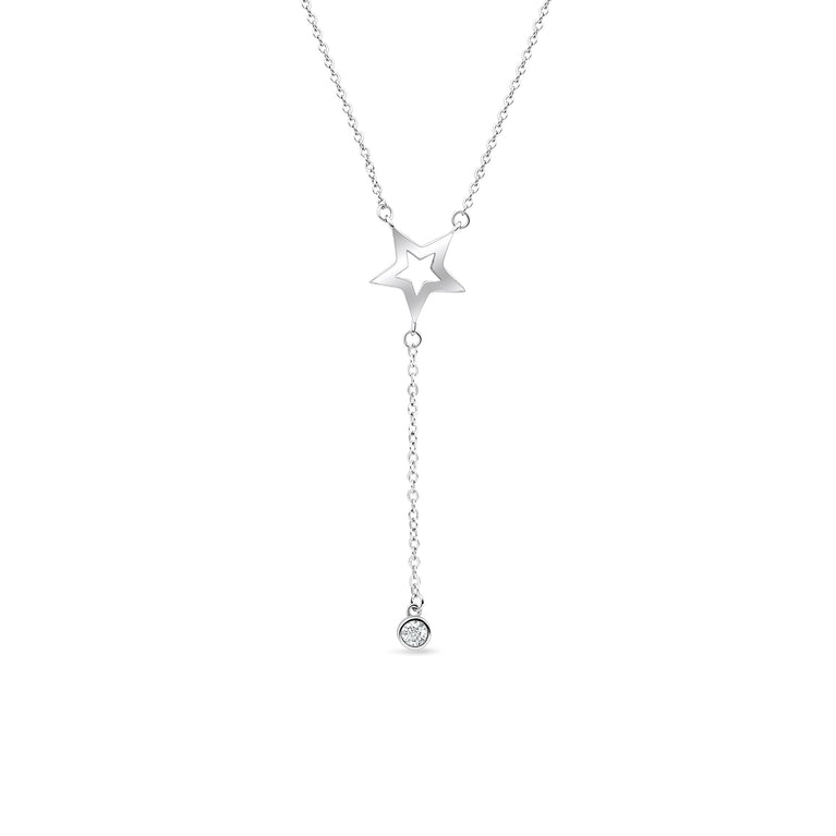 Star Drop Chain Necklace - Touch925 Silver Jewellery